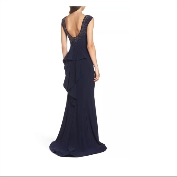 Xscape | Dresses | New Xscape Beaded Ruffle Back Jersey Gown | Poshmark
